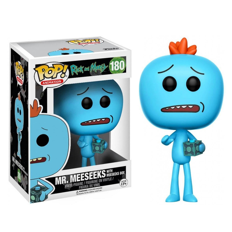 Funko Pop! Animation Rick And Morty Mr. Meeseeks with Meeseeks Box 180 ...