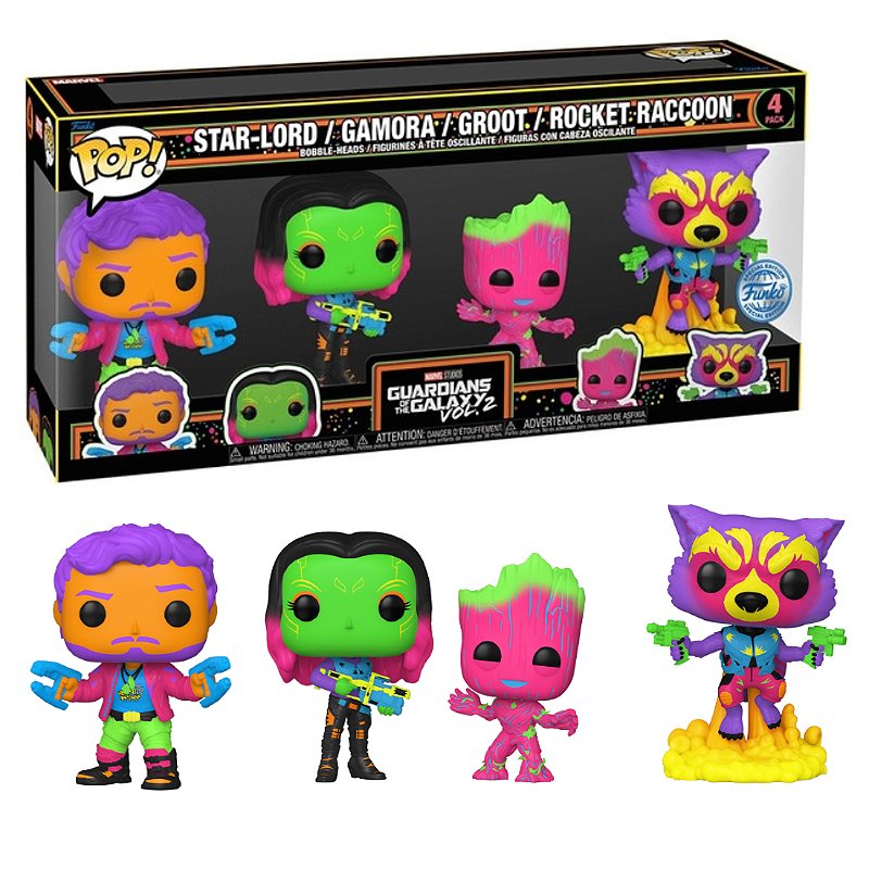 Funko Pop! Star-Lord Gamora Groot Rocket & Raccoon 4 Pack Exclusivo ...
