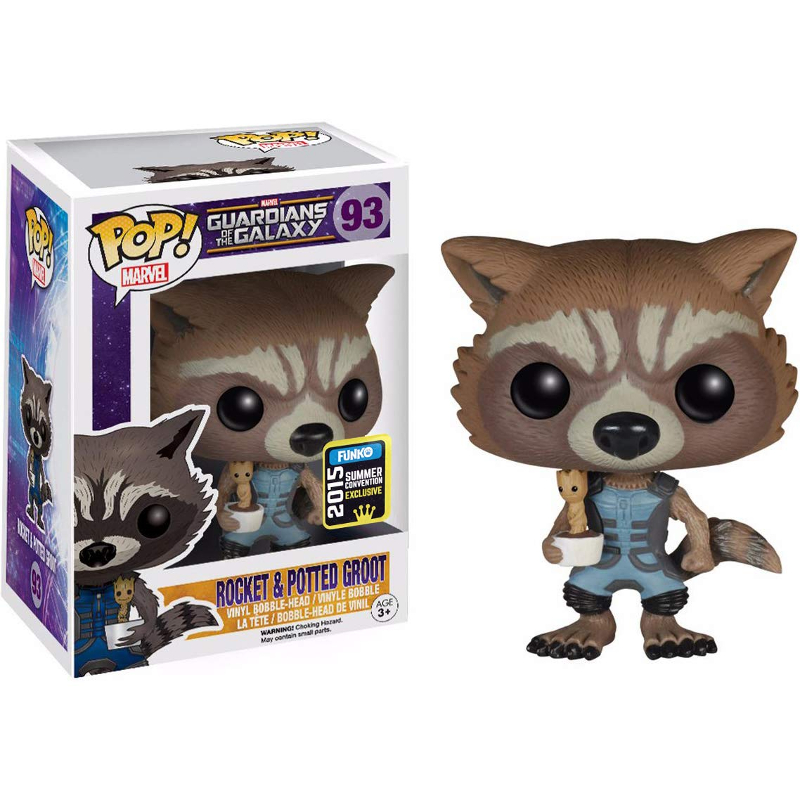 Funko Pop! Guardians Of The Galaxy Rocket Raccoon & Potted Groot 93 ...