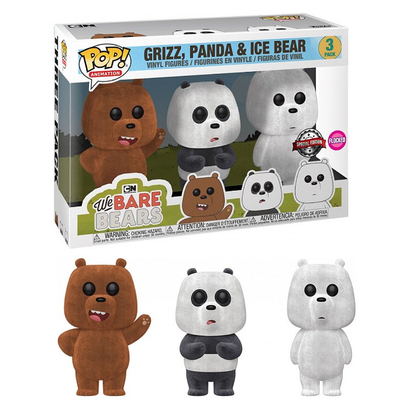 Funko Pop! Animation We Bare Bears Grizz Panda & Ice Bear 3 Pack - Moça ...