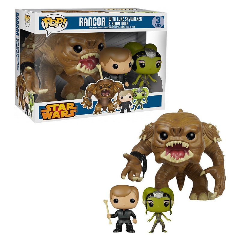 Funko Pop! Star Wars Rancor, Luke Skywalker, & Oola 3 Pack Original ...