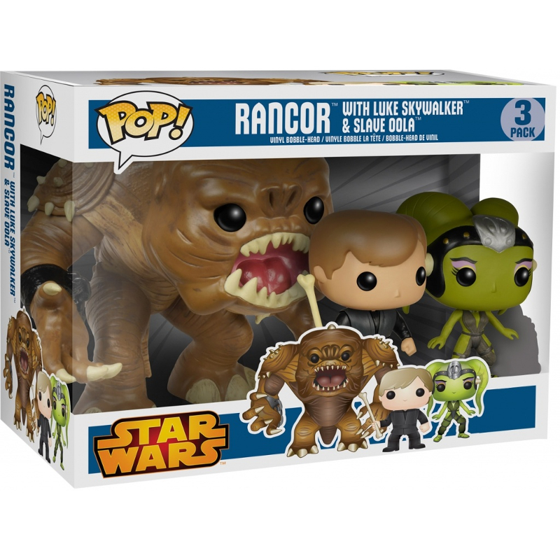 Funko Pop! Star Wars Rancor with Luke Skywalker & Slave Oola 3 Pack ...