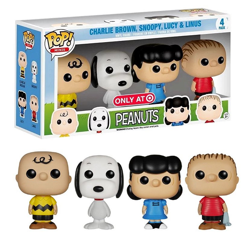 Funko Pop! Charlie Brown Snoop Lucy Linus 4 Pack Exclusivo Original ...