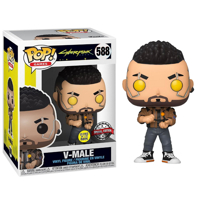 Funko Pop! Games Cyberpunk 2077 V-Male 588 Exclusivo Glow Original ...