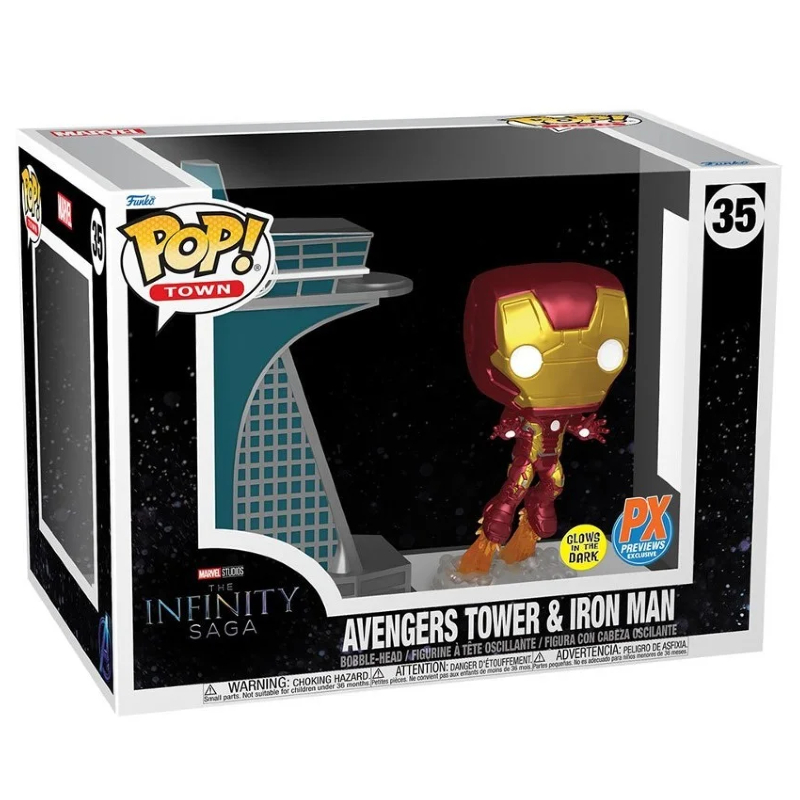 Funko Pop! Marvel Avengers Tower & Iron Man 35 Original Colecionavel ...