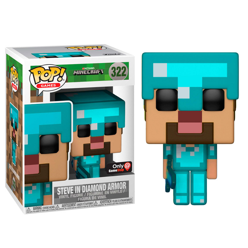 Funko Pop! Games Minecraft Steve In Diamond Armor 322 Exclusivo - Moça ...