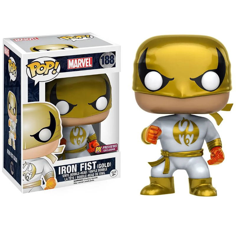 Funko Pop! Marvel Iron Fist Gold 188 Exclusivo Original Colecionavel ...