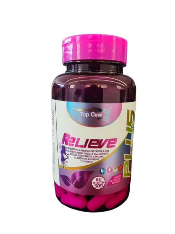 Relieve Plus 60 Caps-500mg-Menopausa,Cabelo,Pele,Unhas - Top Cure Saúde e Bem Estar Suplementos ...