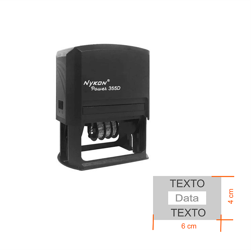 Carimbo Datador com texto 4x6 cm - Doutor Carimbos LTDA