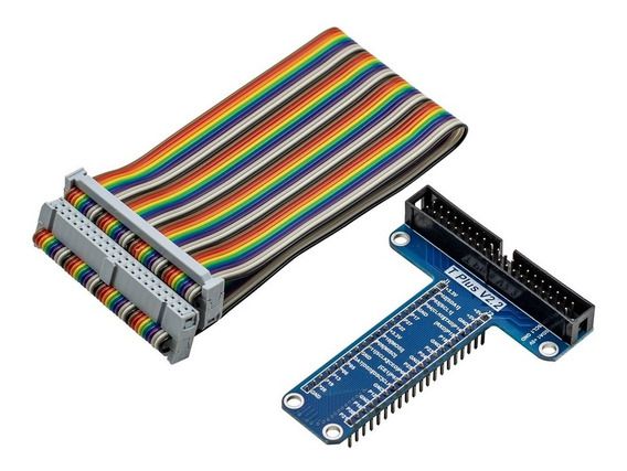 MODULO GPIO 40P + CABO JUMPER - AZUL - RS Robótica