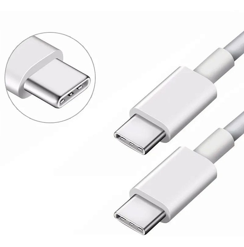 CABO TIPO C TURBO - TIPO C 3.1 + TIPO C 3.1 - 1M - BRANCO - RS Robótica
