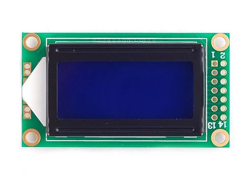 DISPLAY LCD 8X2 AZUL COM BACKLIGHT - RS Robótica