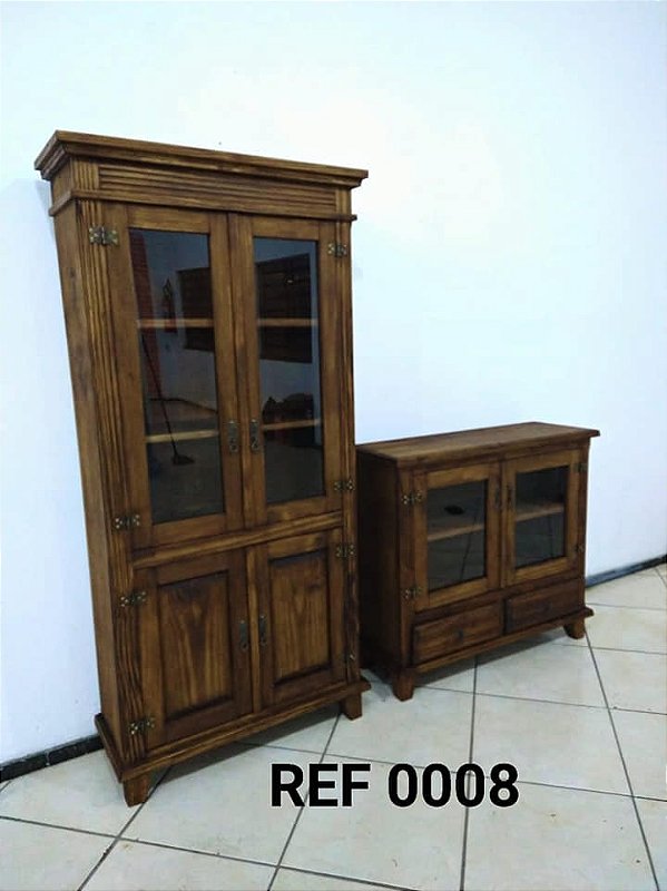 CRISTALEIRA ARMARIO E BALCÃO BUFFET - MDS MÓVEIS RÚSTICOS