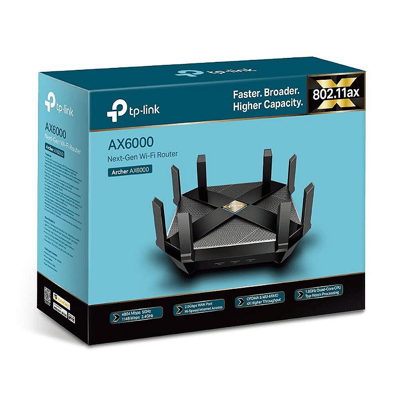 Roteador Wireless TP-LINK ARCHER AX6000 Next-Gen Wi-Fi 802.11ax WiFi-6 ...
