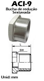Bucha de Redução Inox de 3/4 para 1/2 - Bil Bil Beer Brewshop