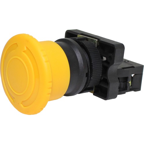 P20AKR-Y-1B Botao Emergencia c/ Trava 22mm Plast. Amarelo 1nf Metaltex ...
