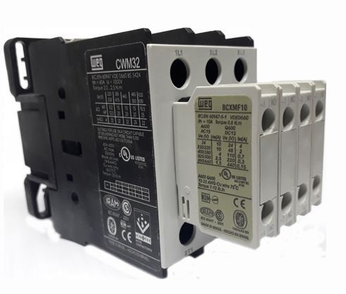 CWM32-22-30V26 Contator Tripolar 32A 2NA+2NF 220V 10409971 Weg ...