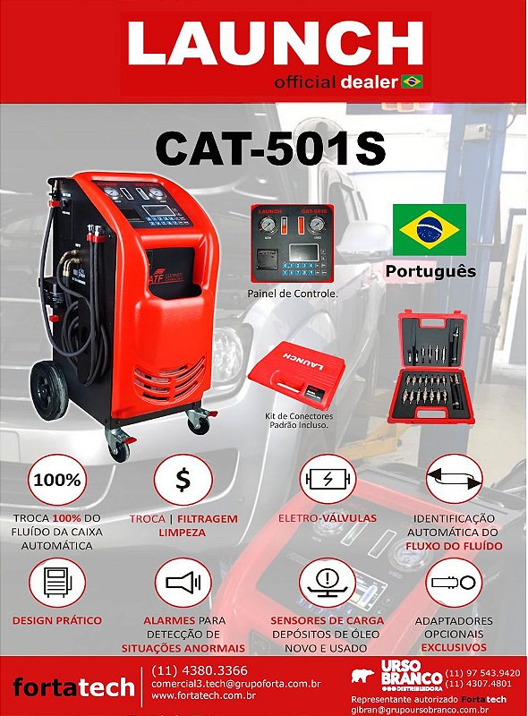 Máquina para Troca do Fluído de Transmissão Automática BIVOLT LAUNCH ...