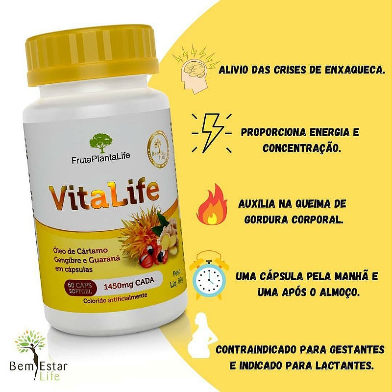 Vitalife - 60 cápsulas - Bem Estar Life MT