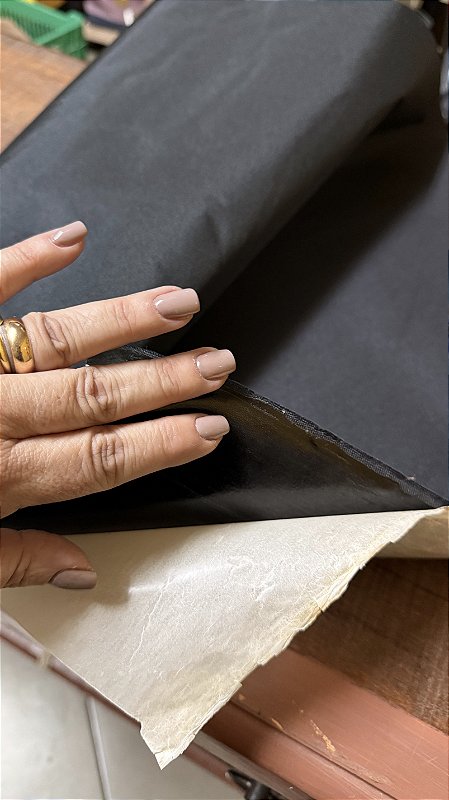 Tecido auto colante nylon preto Verona - Adriana Dourado - Diva da costura