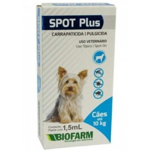 Spot Plus 1,5 Ml Cães Até 10 Kg - Carrapaticida - Pulgicida - Sens Agropet - Comércio de ...