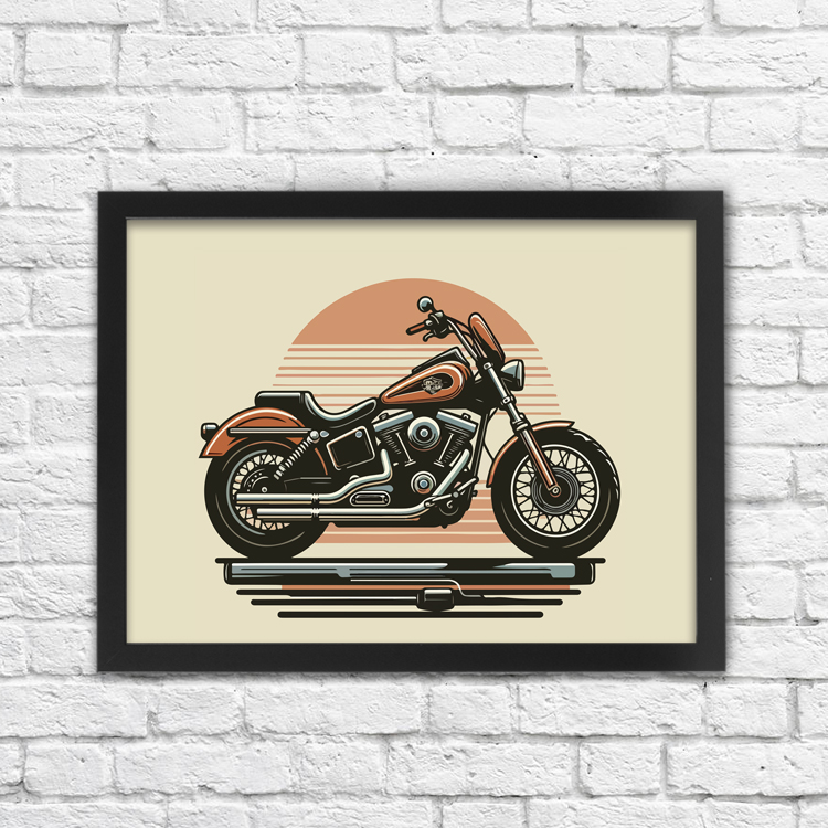 Quadro Moto Sunset - Machine Cult | Miniaturas de Moto e Decoração Vintage