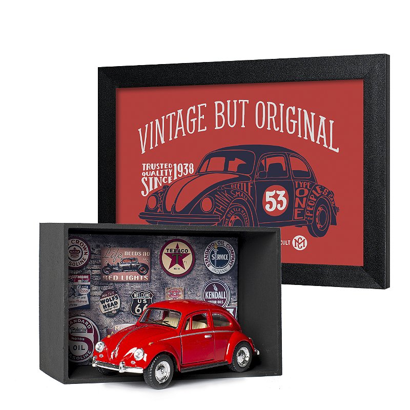 Presente Fusca - Super Kit Miniatura Quadro e Expositor - Machine Cult ...