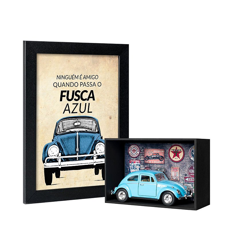 Kit Presente Miniatura Fusca Azul - Machine Cult | Miniaturas de Moto e ...