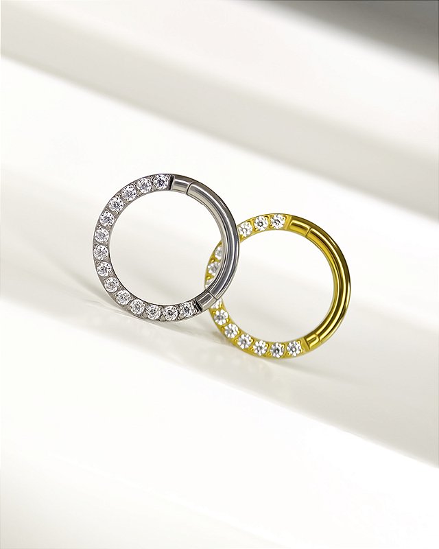 Piercing Argola com Zircônias Frontal - Titânio - Loka do Piercing | A ...