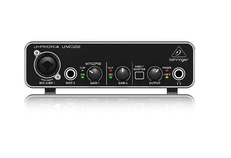 Interface de Áudio Behringer UMC22 USB - Prime In Áudio e Vídeo
