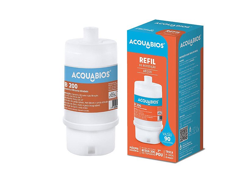 Refil P/ Filtro 3m Aqualar AP200 Fit 200 Aquaplus 200 Acquabios AB200 ...