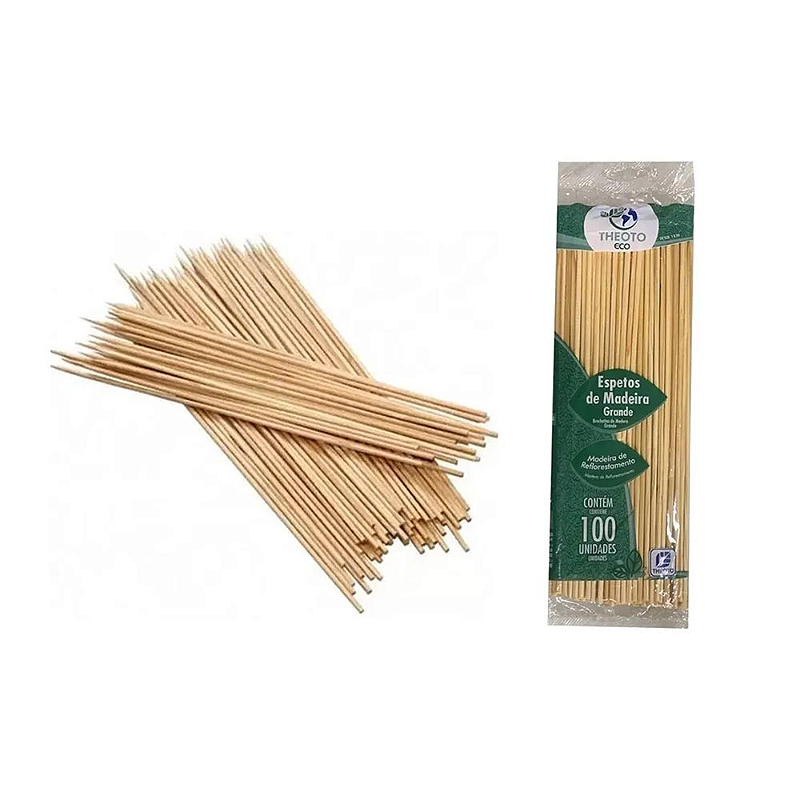 Espeto Madeira 18cm X 3mm - Theoto - Papelaria Virtual - A Sua ...