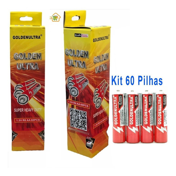 Pilha Comum AA pacote com 60 Pilhas - Beta Cabos Cell