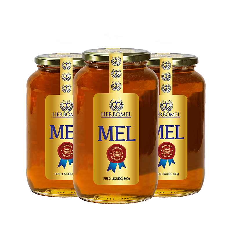KIT 3 UN MEL DE ABELHAS PFLORADA EUCALIPTO 800g HERBOMEL NATURAL ...
