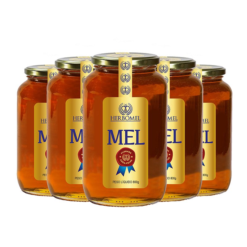 Kit 05 Unidades Mel Puro Assa-peixe HerboMel Natural - HerboMel Natural ...