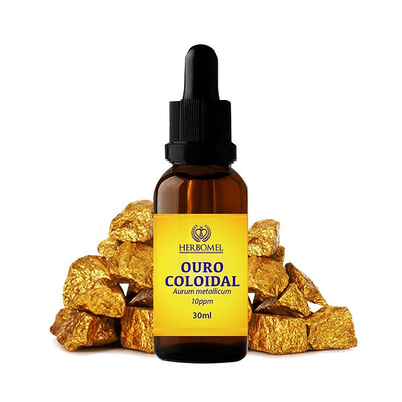 Ouro Coloidal Aurum metallicum 30ml 10 ppm HerboMel Natural - HerboMel ...