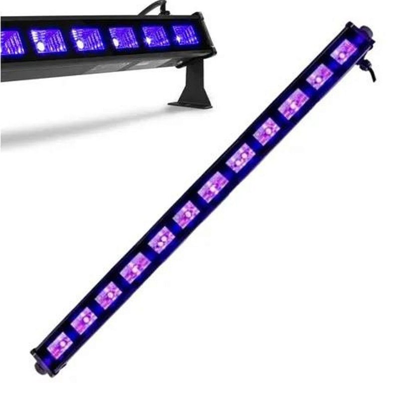 Refletor Ribalta Led Luz Negra Uv Efeito Neon 1 metro 12 Leds LK Uv12 ...