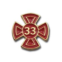 Pin Grau 33 Cruz Vermelha - Horus Alfaia - Produtos e Paramentos Maçônicos