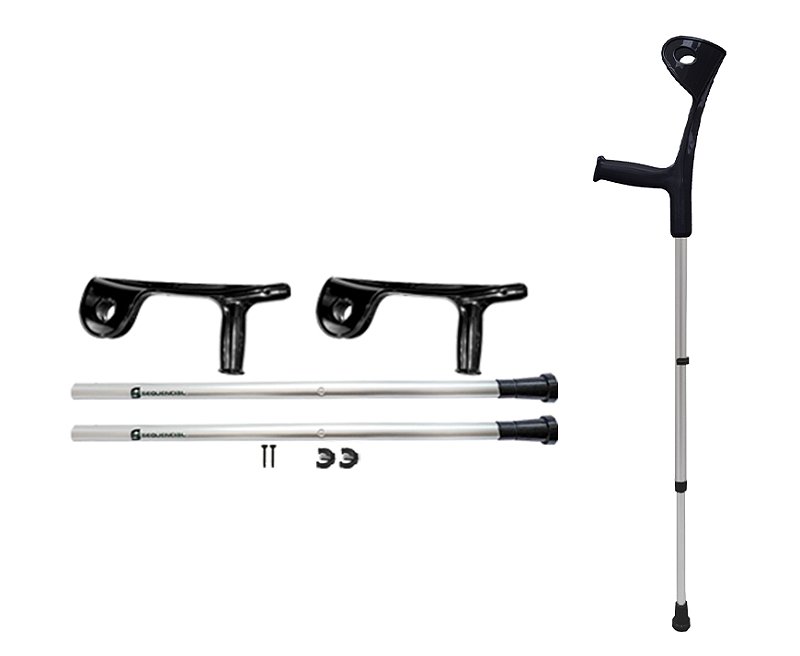 PAR DE MULETA CANADENSE SKD FX 130KG CK - PRETO - Sequencial Muletas