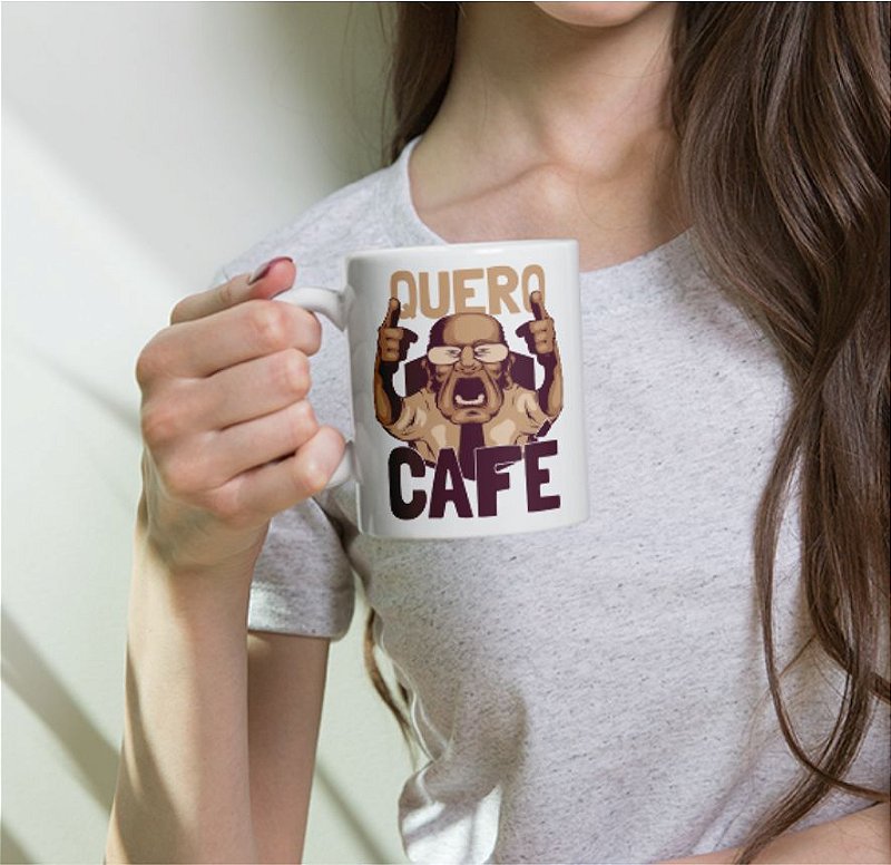 Caneca Quero Café Meme Presente Divertido - Dking Creative