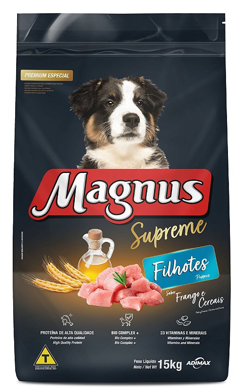 Magnus Supreme Cães Filhote Frango 15kg - DogLivery - Comercio de ...
