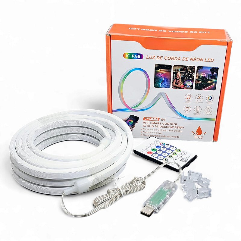 Fita de Led Neon Smart RGB USB 5mts Prova D'água - LED EXPRESS ...