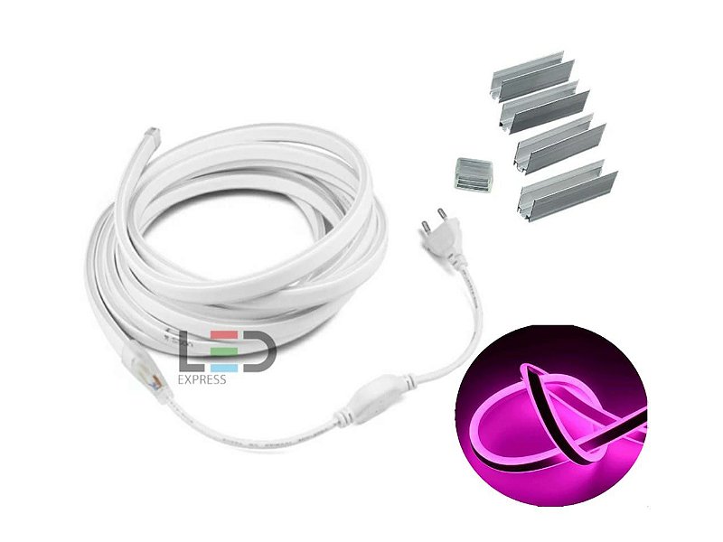 NEON DE LED ROSA 127V - LED EXPRESS - ESPECIALIZADO EM LED