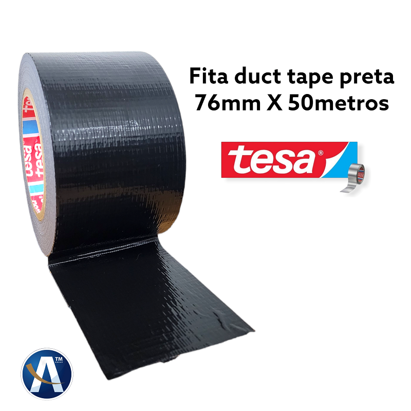 Fita Black Tape 76mmx50m Profissional Tesa Alta Resistência - ATM ...
