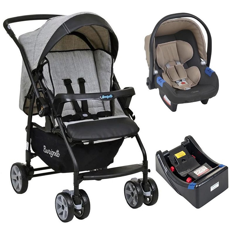 Carrinho De Bebê Passeio Rio K Bebê Conforto e Base - Alves Baby