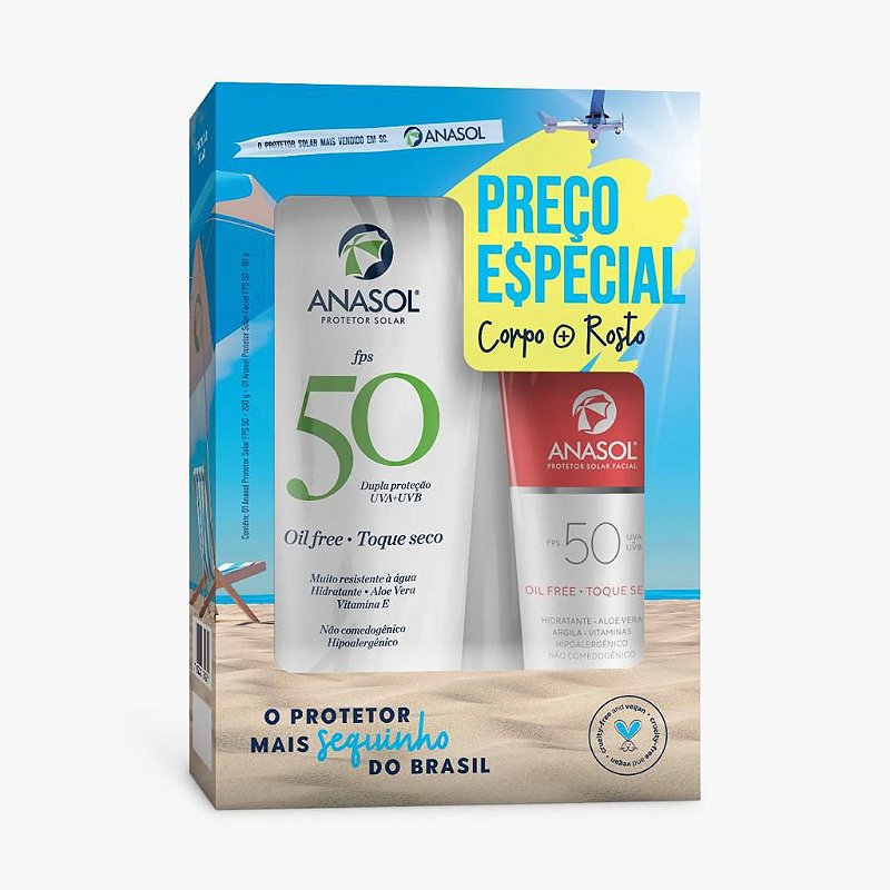 Kit Protetor Solar Corporal + Facial FPS 50 - ANASOL - Farmácia ...