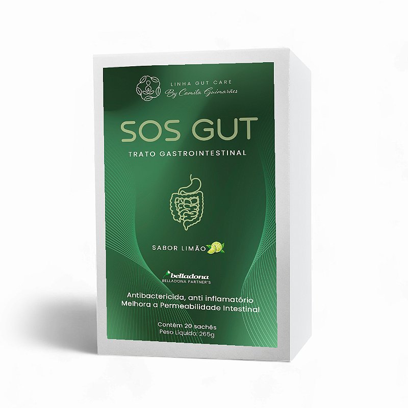 SOS GUT | 20 sachês | Linha Gut Care by Nutri Camila Guimarães ...
