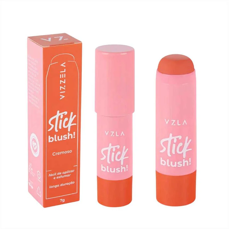 BLUSH STICK CREMOSO VIZZELA - VZ102 - COR 02 - Bellíssima Makeup