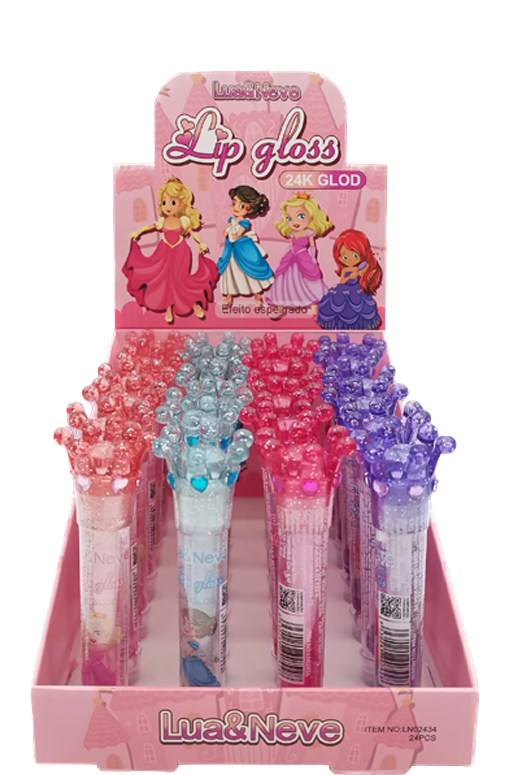 BOX - LIP GLOSS 24K PRINCESAS LUA E NEVE - LN02434 C/ 24 PÇS ...