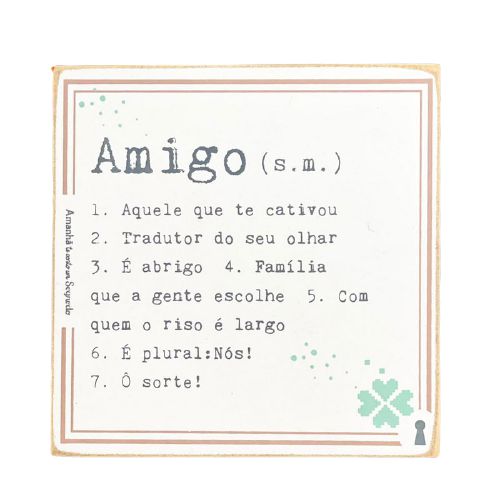 Quadro Box Amigo Significado 12x12cm - Raffaello Presentes e Decorações ...